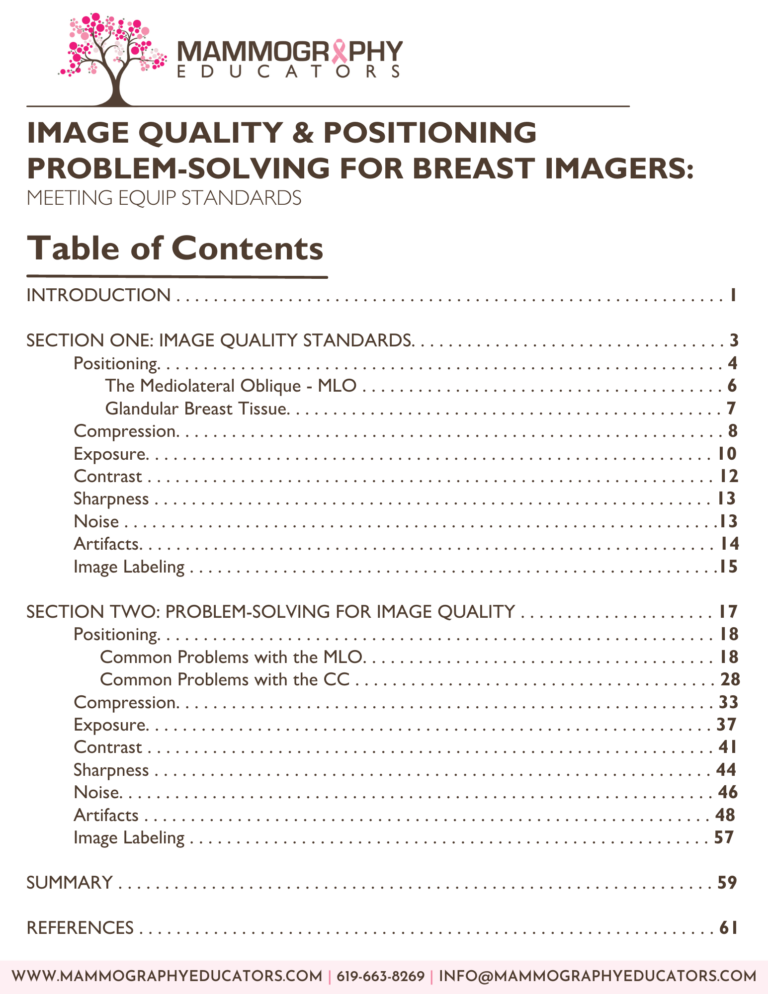 Improving Mammography Image Quality: Two-Part Collection – Mammography ...