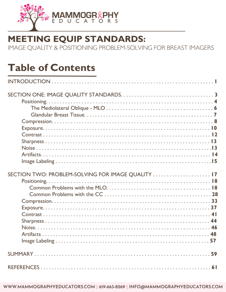 Meeting EQUIP Standards: Image Quality & Positioning Problem-Solving ...