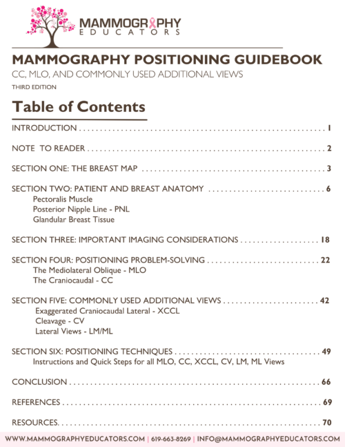 Mammography Positioning Guidebook, Third Edition – Mammography Educators